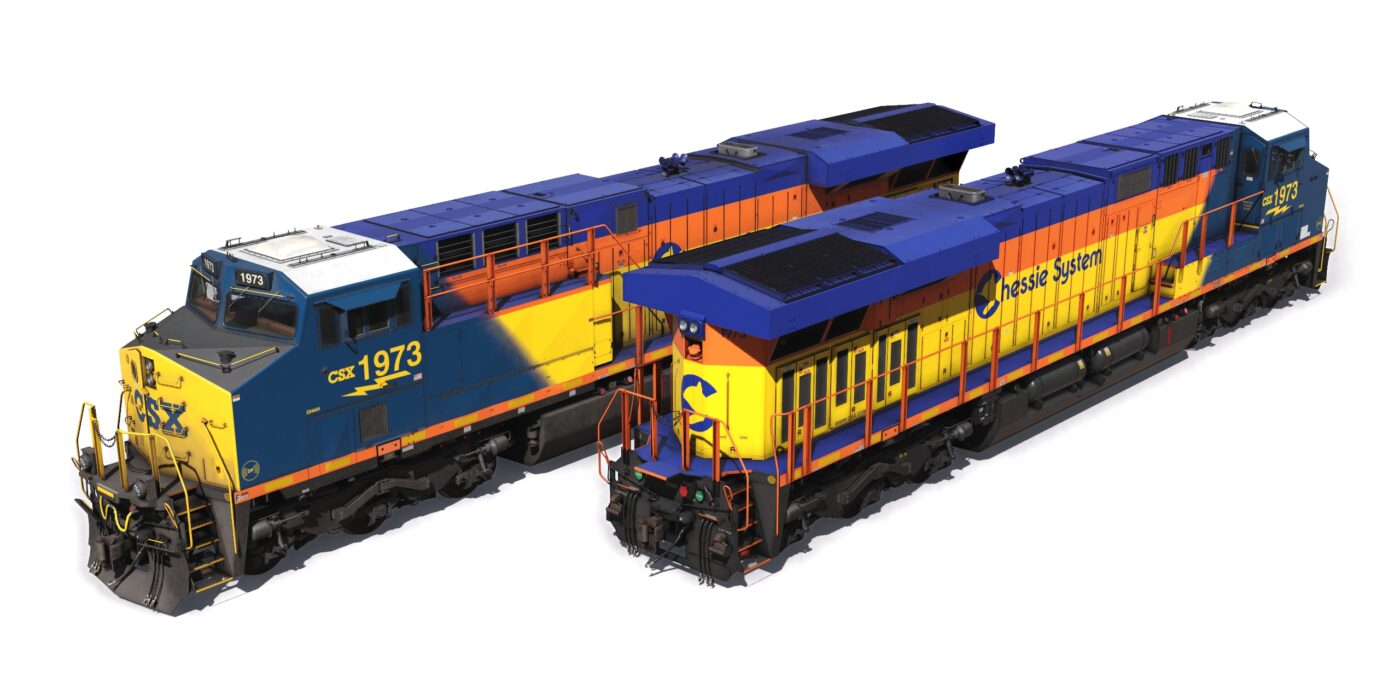 GE ES44AH – CSX Heritage #1973 Chessie System – JointedRail.com
